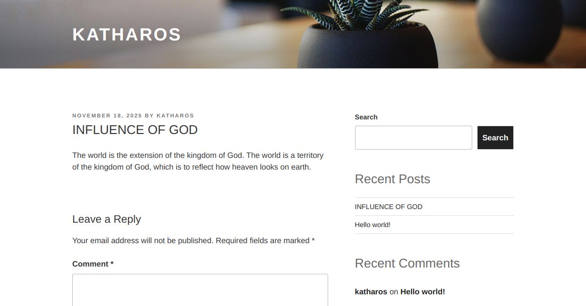 INFLUENCE OF GOD – katharos